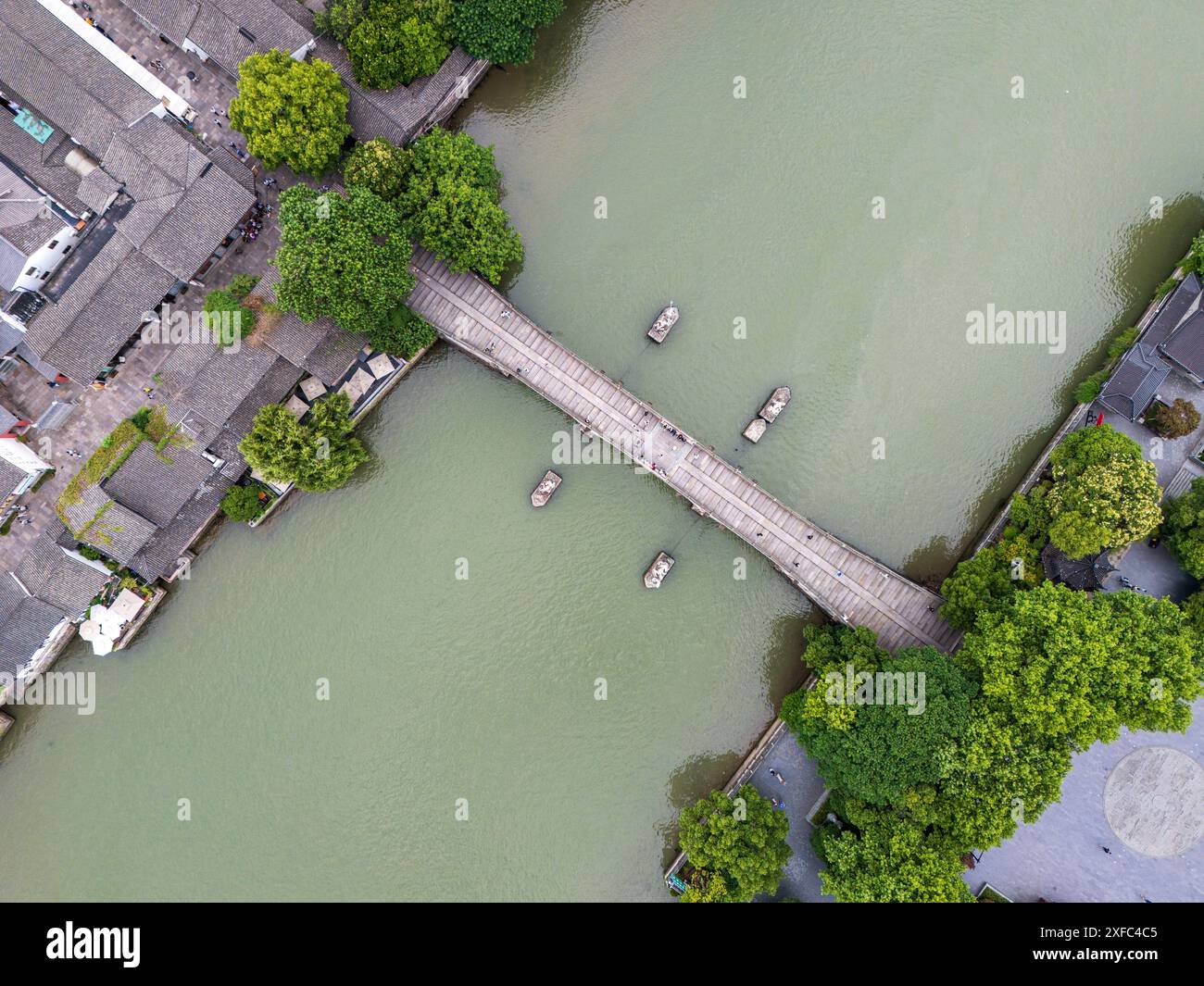 A photo is showing Gongchen Bridge, the tallest and longest stone arch ...