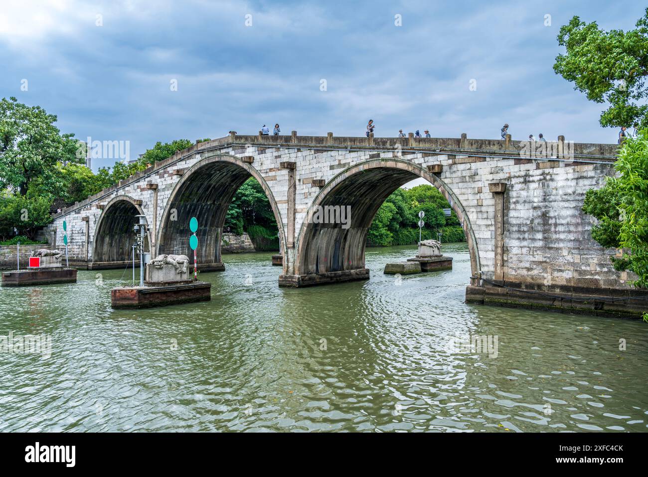 A photo is showing Gongchen Bridge, the tallest and longest stone arch ...
