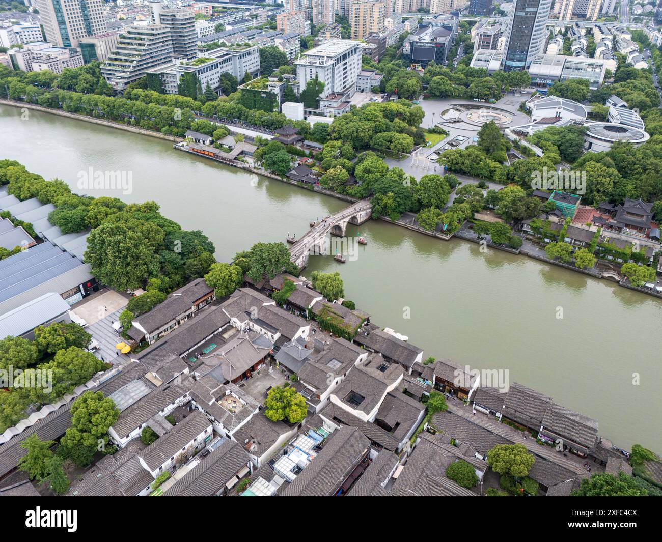 A photo is showing Gongchen Bridge, the tallest and longest stone arch ...