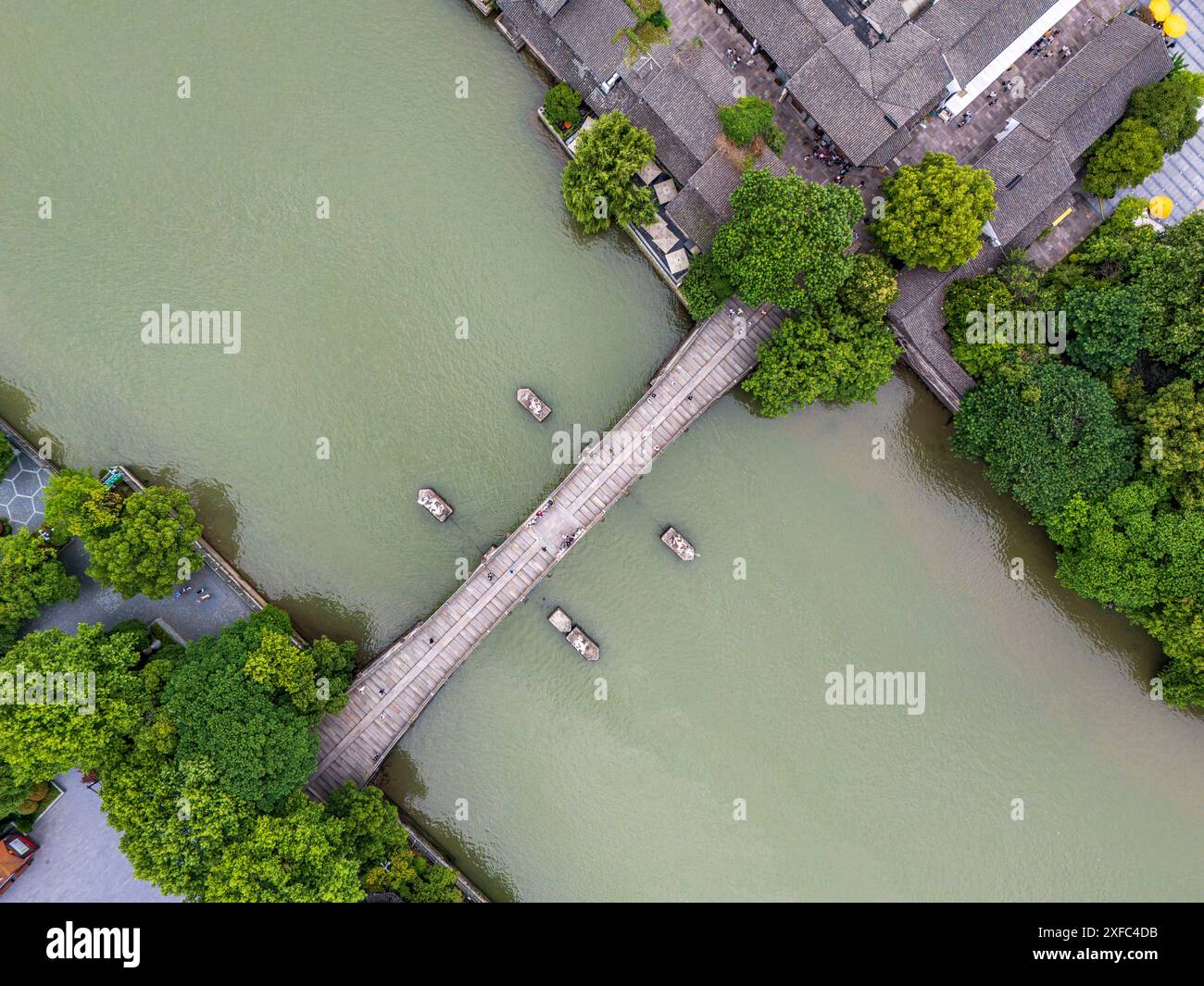 A photo is showing Gongchen Bridge, the tallest and longest stone arch ...