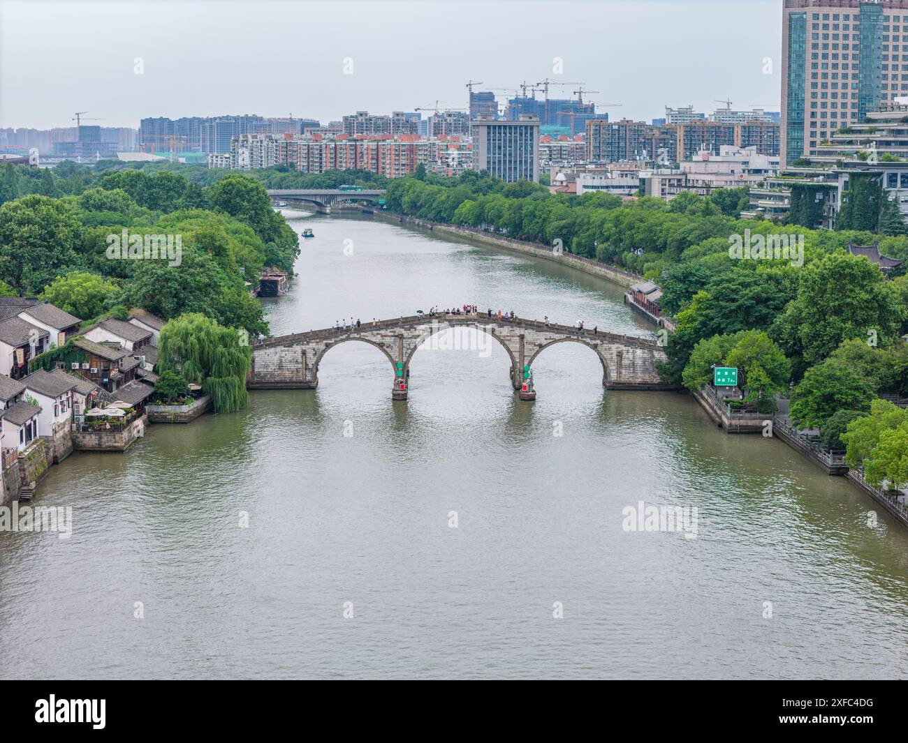 A photo is showing Gongchen Bridge, the tallest and longest stone arch ...