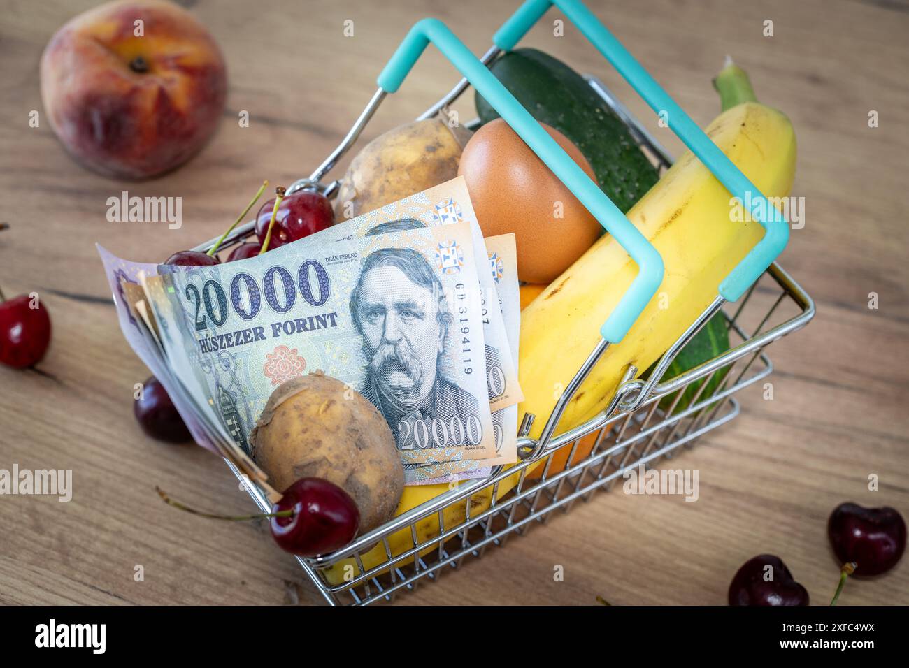 Food prices in Hungary, economic concept, rising inflation and rising ...