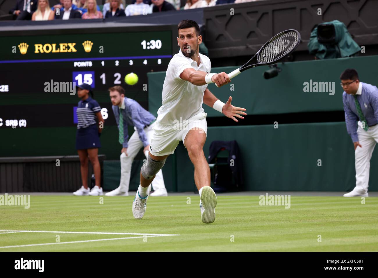 Wimbledon, London, UK. 02nd July, 2024. Novak Djokovic in action against Vit Kopriva of the ...