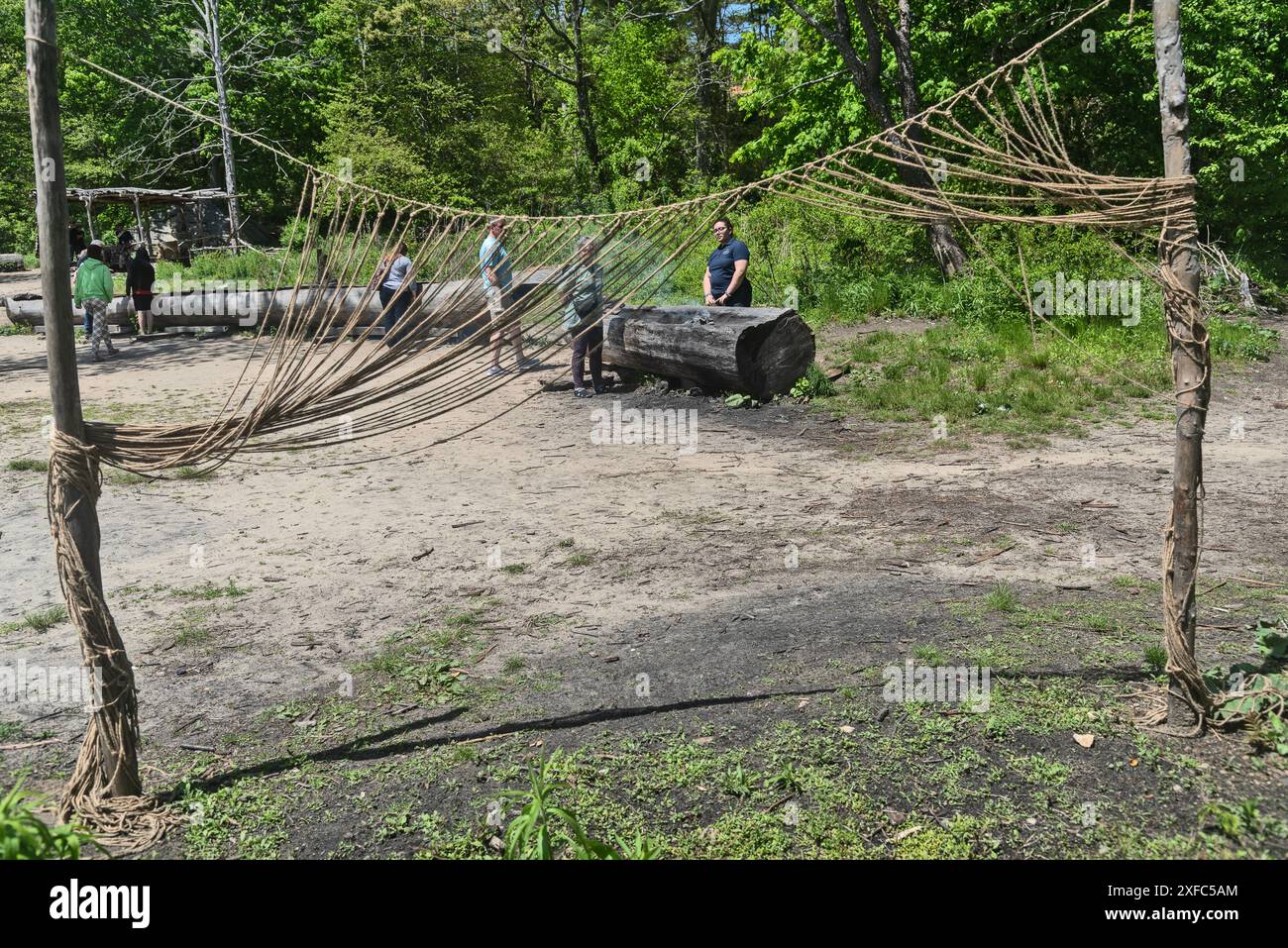 Old Indian village. Plimoth Patuxet Museums, Massachusetts, New England ...