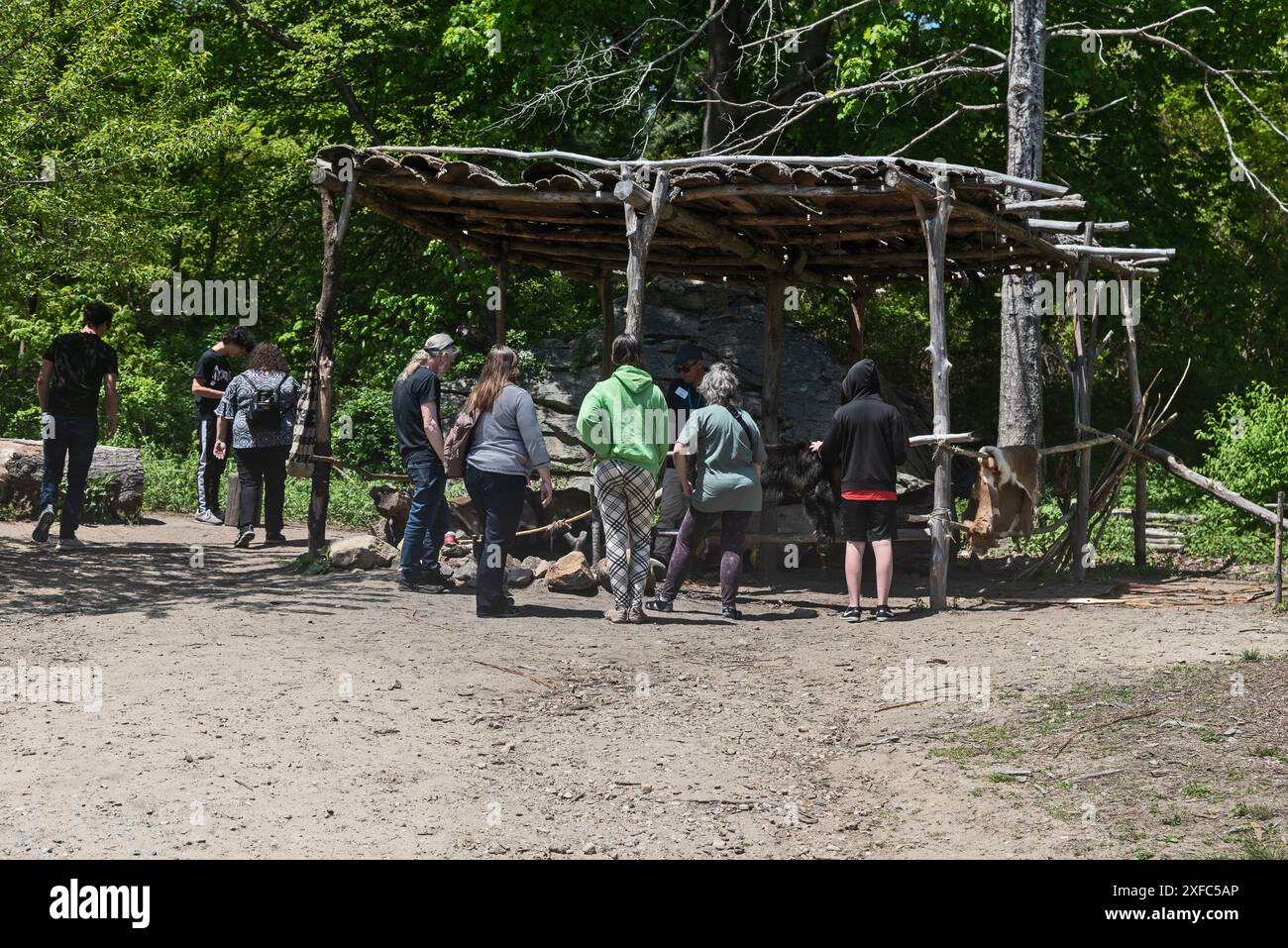 Old Indian village. Plimoth Patuxet Museums, Massachusetts, New England ...