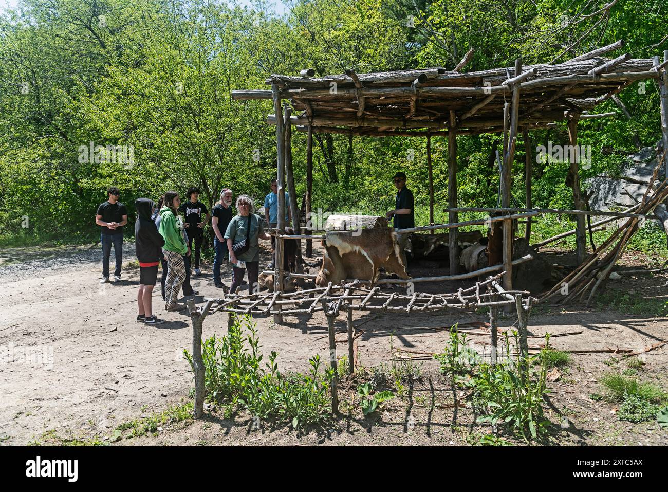 Old Indian village. Plimoth Patuxet Museums, Massachusetts, New England ...