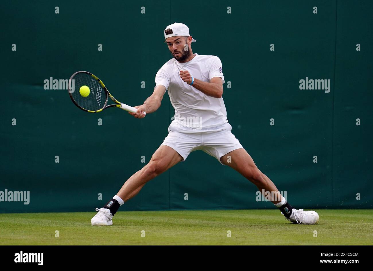 Jacob Fearnley in action against Alejandro Moro Canas (not pictured) on ...