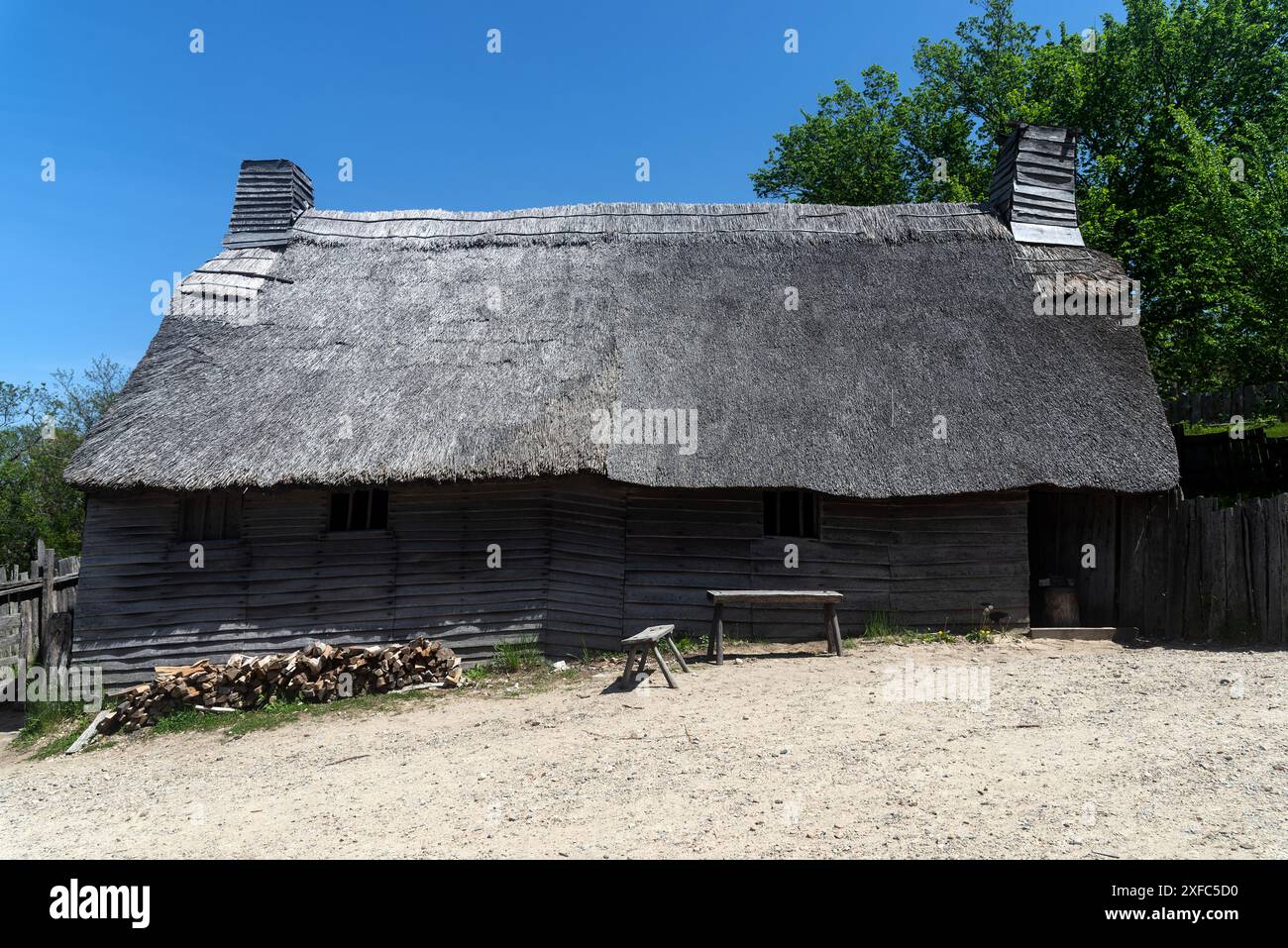 English village. Plimoth Patuxet Museums, Massachusetts, New England ...
