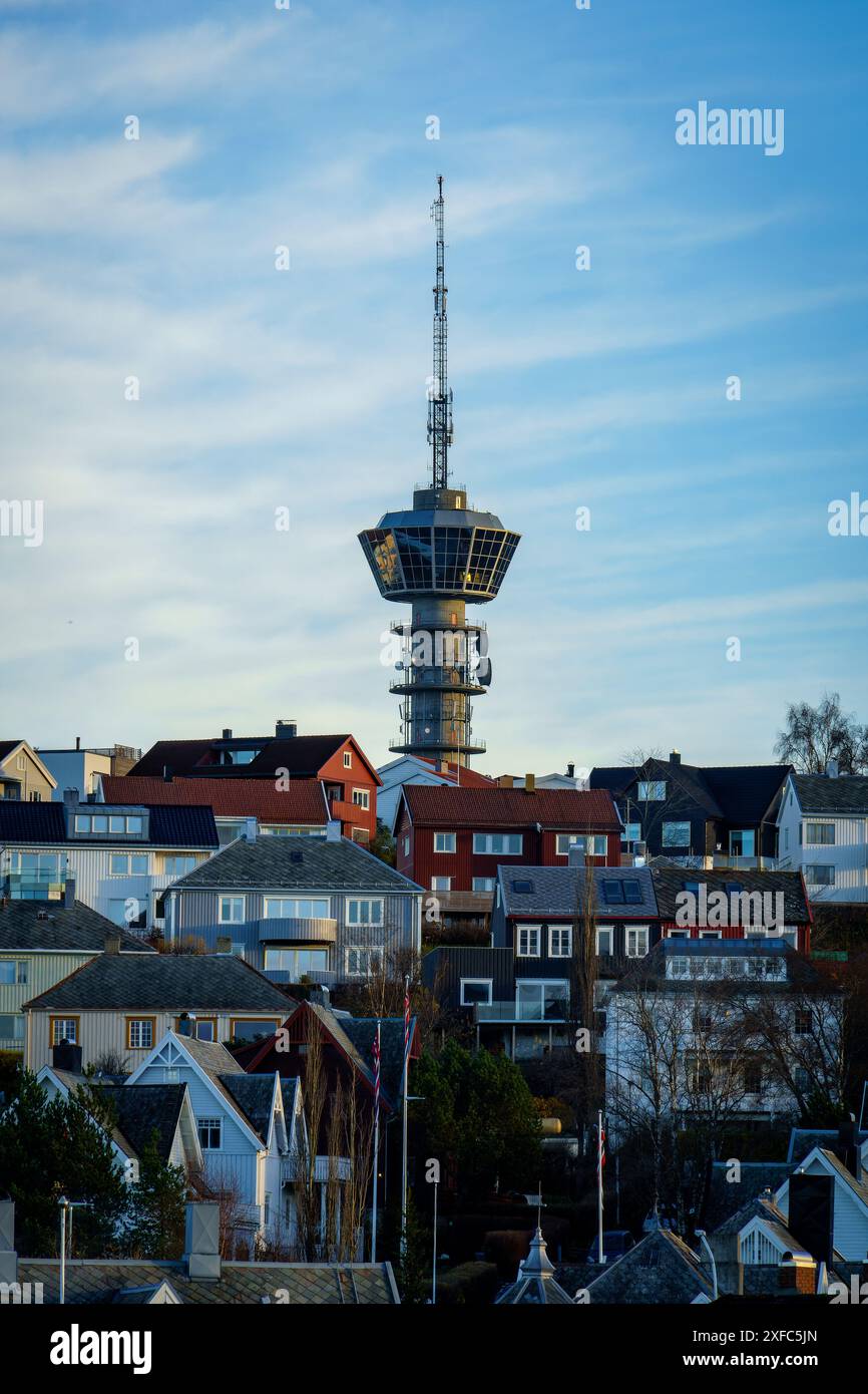 Trondheim, Norway - Residential area with protruding tower, a 126 metre ...