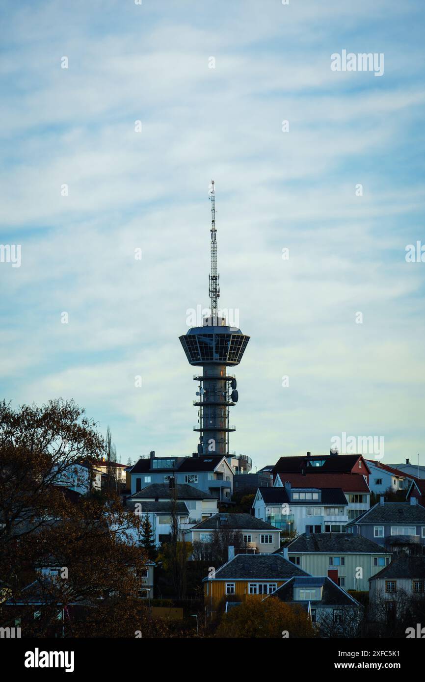 Trondheim, Norway - Residential area with protruding tower, a 126 metre ...