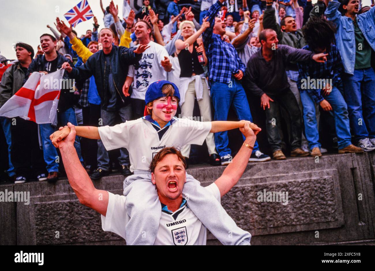 England fans celebrated in Trafalgar Square after their team’s victory ...