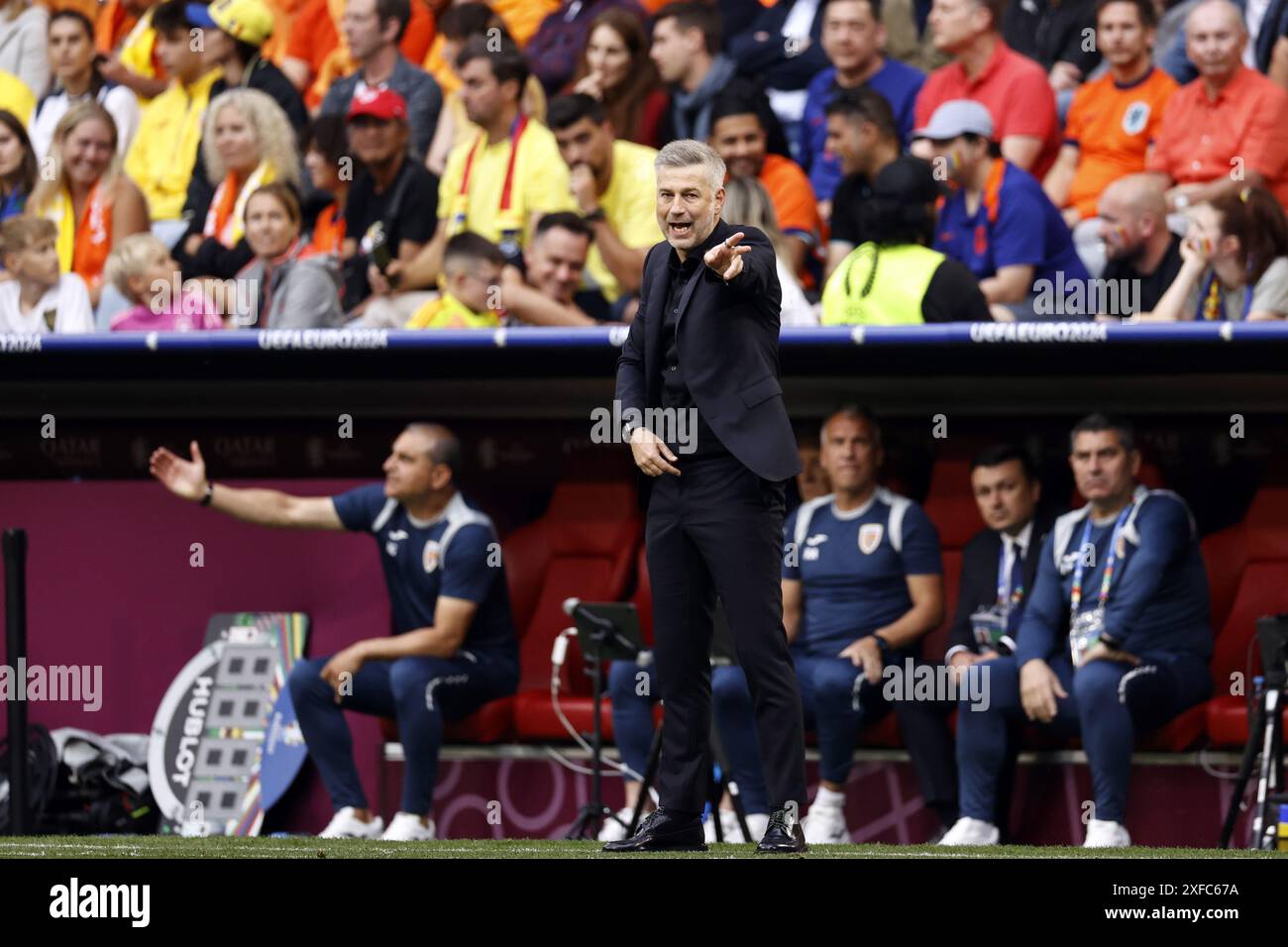 MUNICH - Romania coach Edward Iordanescu during the UEFA EURO 2024 ...