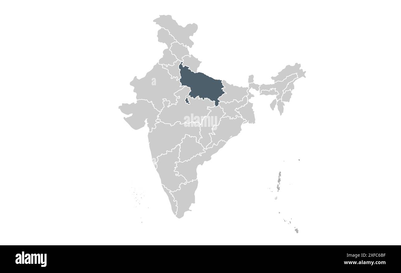 Uttar pradesh political map1, State of India, Republic of India ...