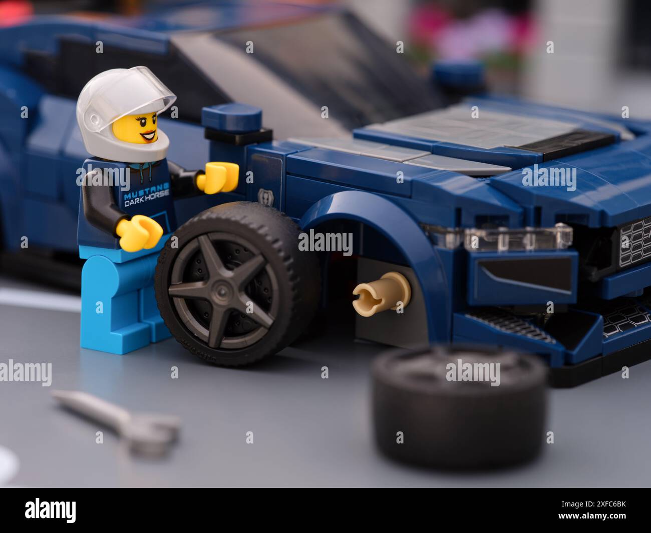 Tambov, Russian Federation - July 01, 2024 Lego driver minifigure ...