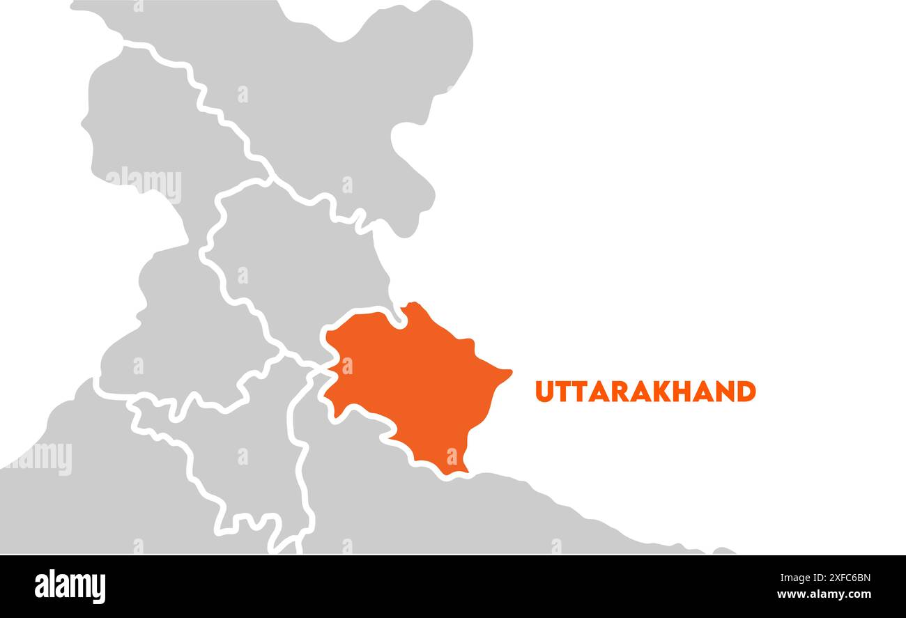 Uttarakhand Map highlighted1, State of India, Republic of India ...