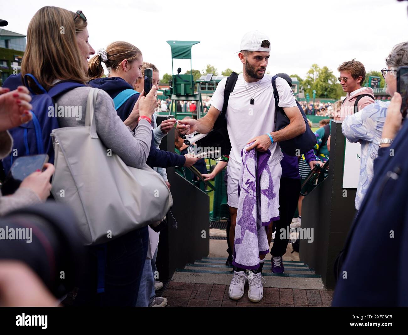 Jacob Fearnley after beating Alejandro Moro Canas (not pictured) on day ...
