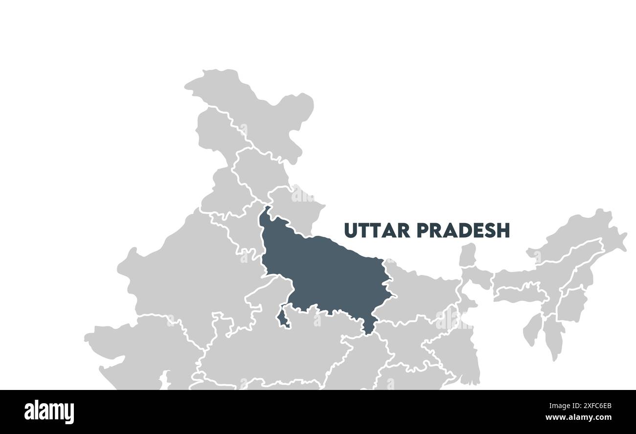 Uttar pradesh Map on focus1, State of India, Republic of India ...