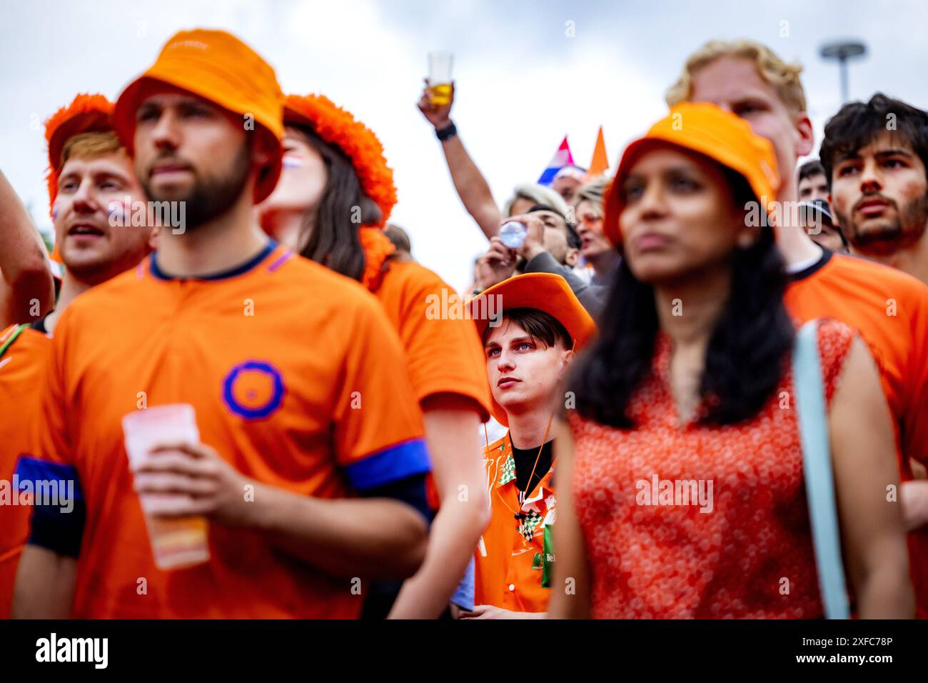 MUNICH - Dutch fans watch the eighth final match at the European ...