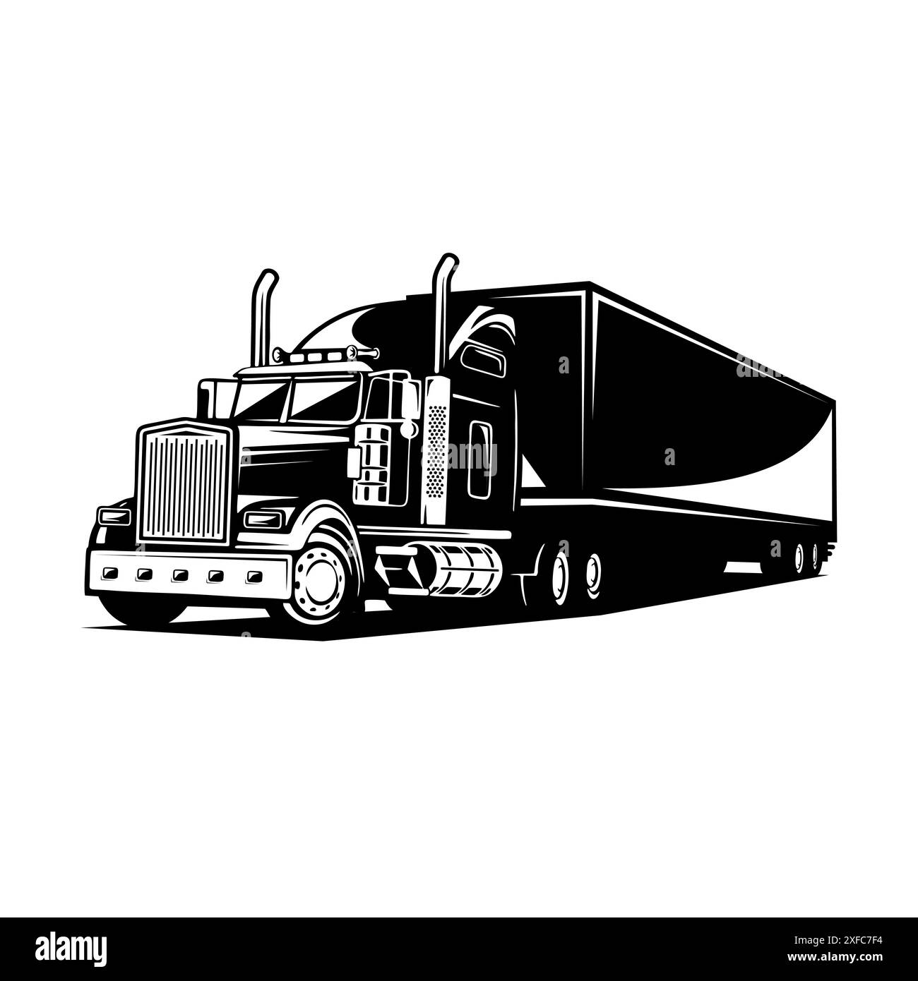 Logistics car illustration vector Black and White Stock Photos & Images ...