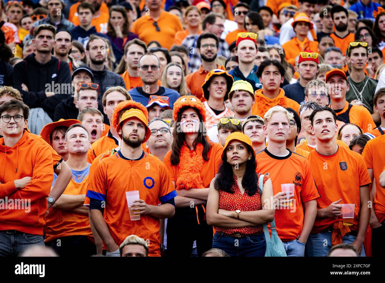 MUNICH - Dutch fans watch the eighth final match at the European ...