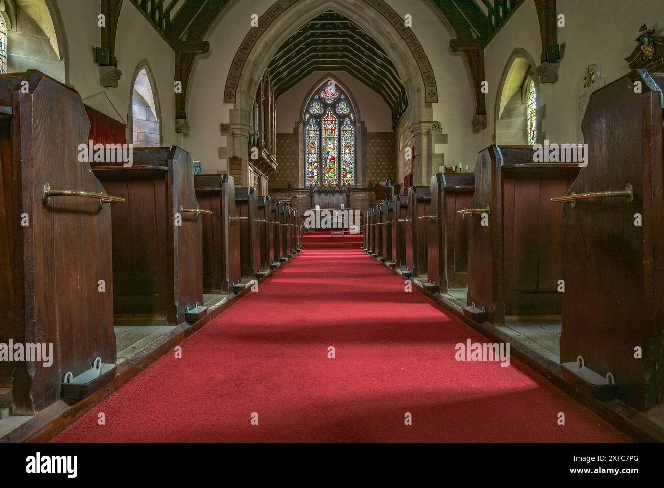 Stained glass st john the evangelist yorkshire dales hi-res stock ...