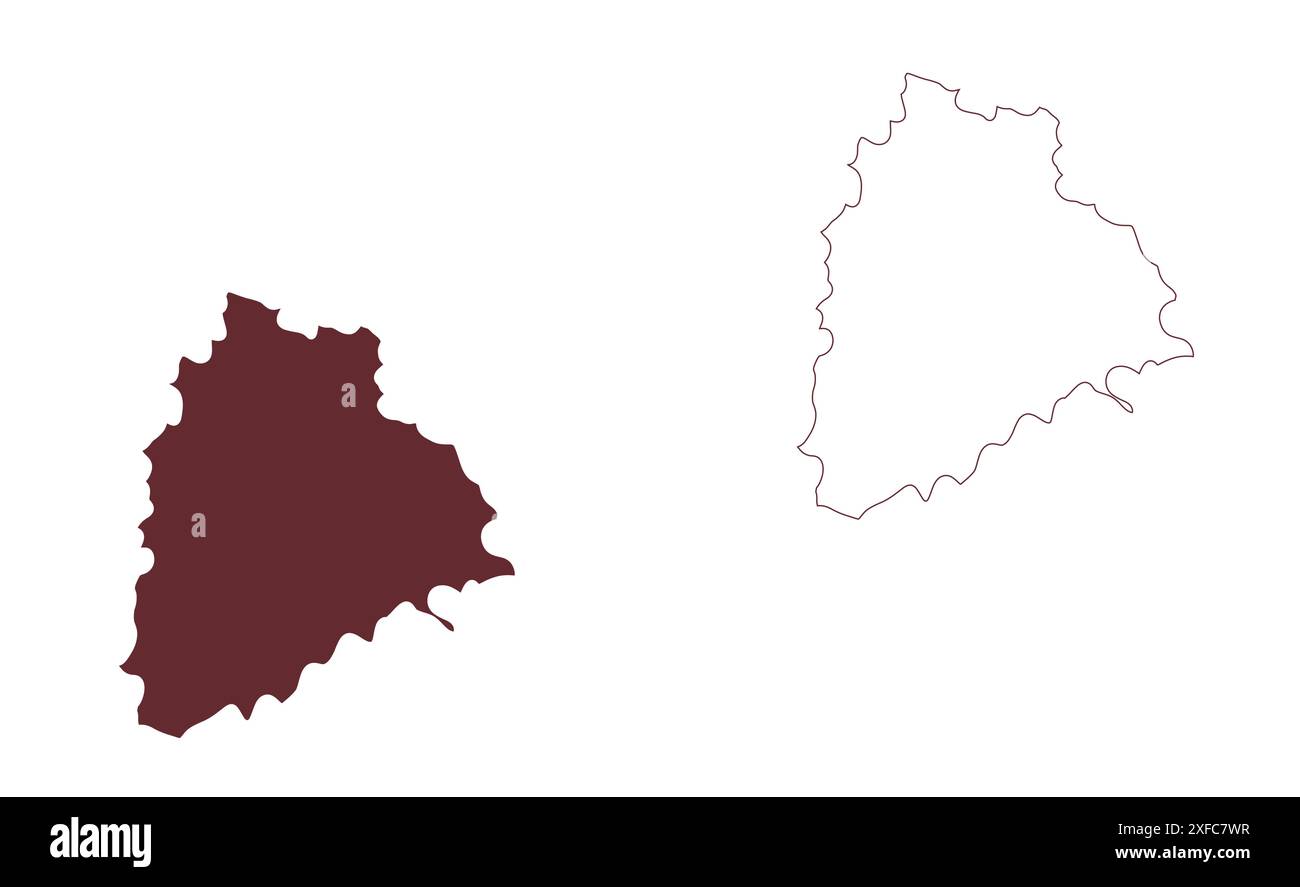Telangana State Map vector1, State of India, Republic of India ...
