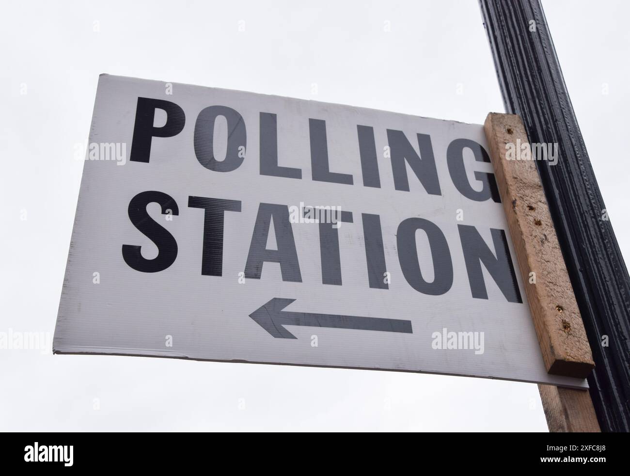 London, UK. 2nd July 2024. A Polling Station sign in Central London ...