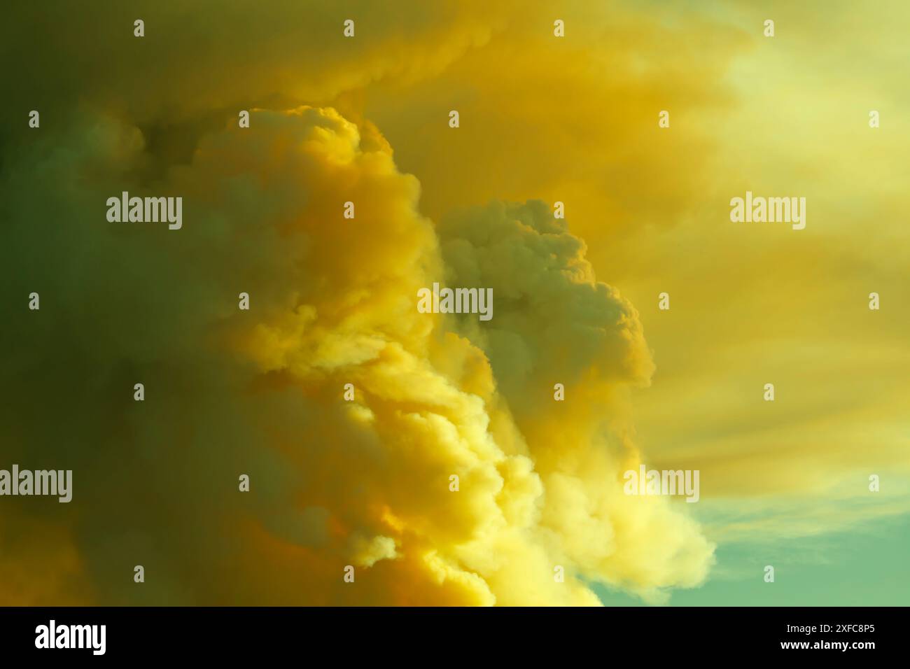 Photograph of smoke in the sky from controlled bush fire hazard ...