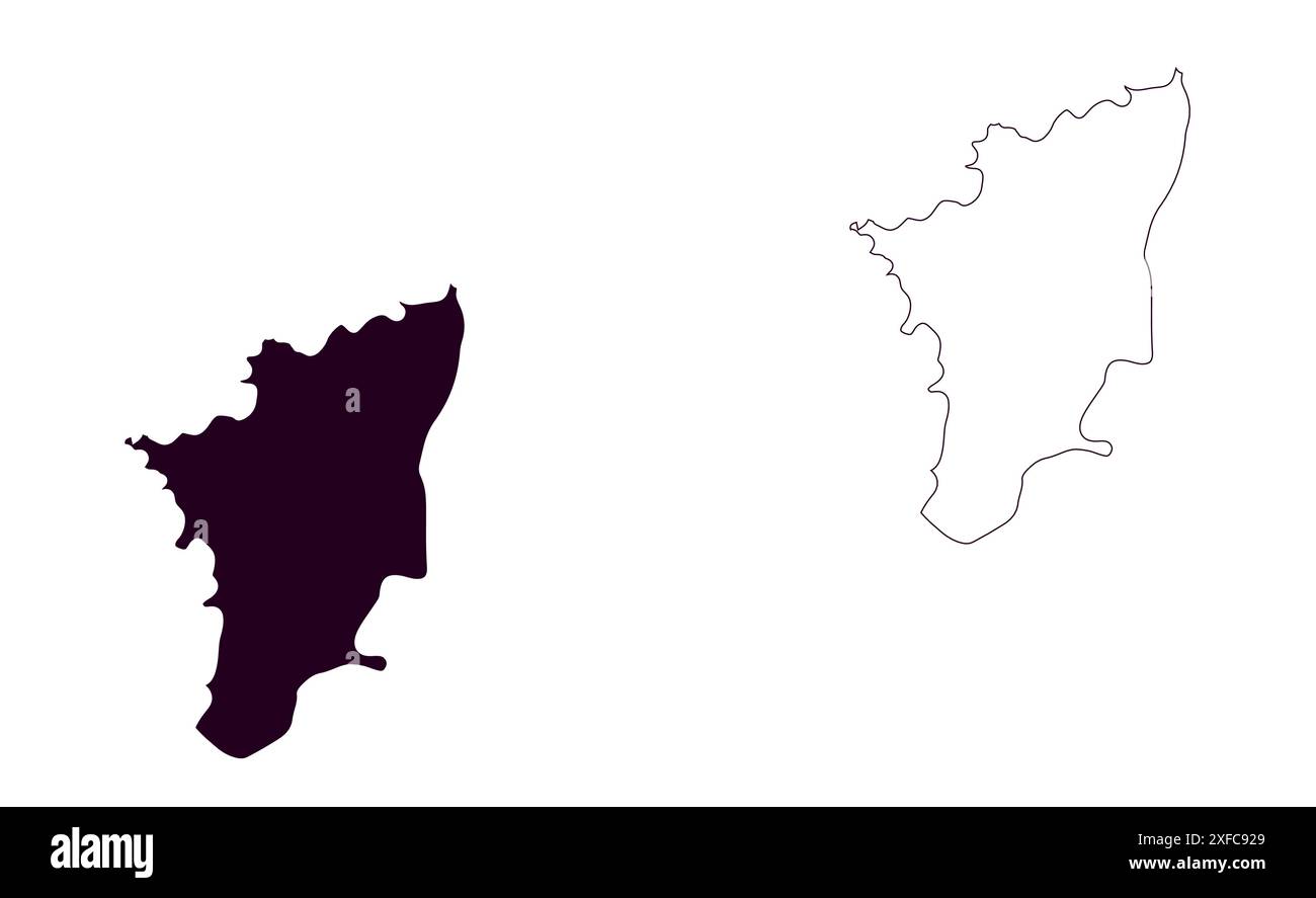 Tamil Nadu State Map vector1, State of India, Republic of India ...