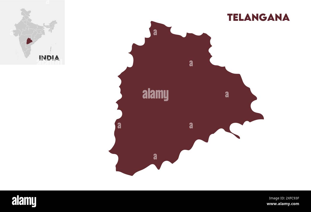 Telangana administrative map1, State of India, Republic of India ...