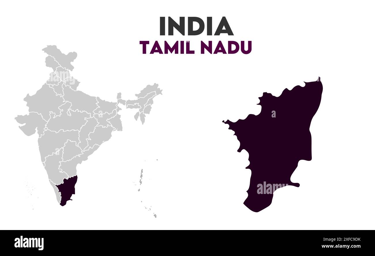 Tamil nadu map graphic1 hi-res stock photography and images - Alamy