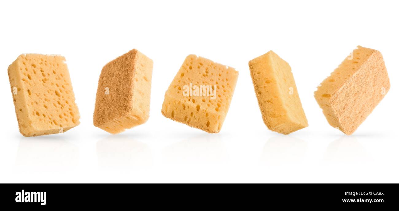 Set of scrub sponges isolated with clipping path. Eco friendly cleaning ...