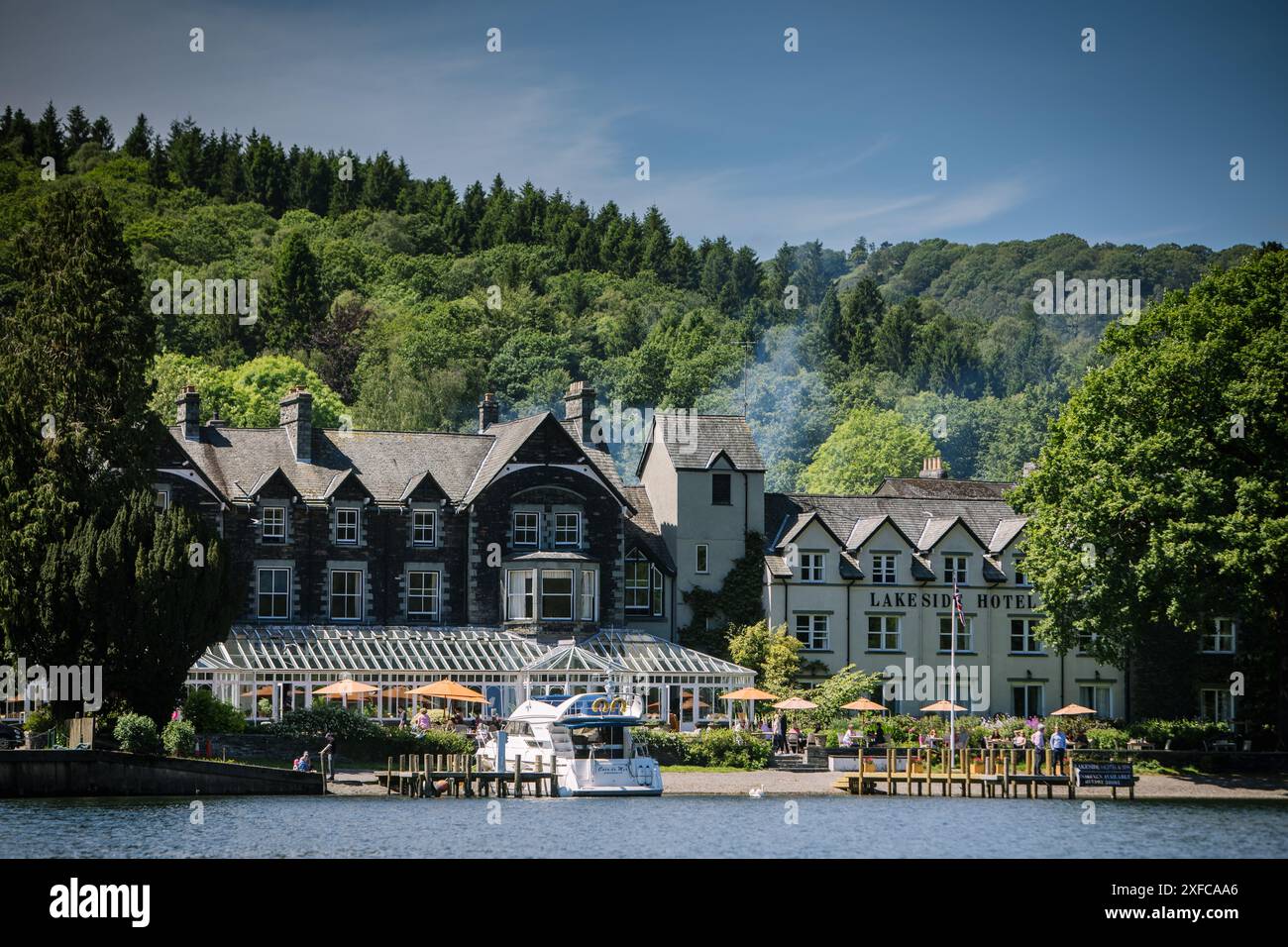 The Lakeside Hotel on the south east shore of Windermere Stock Photo ...
