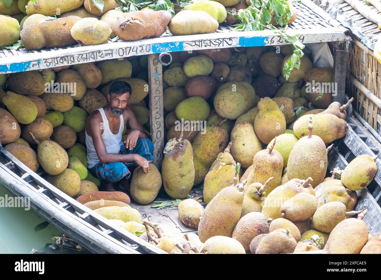 July 2, 2024, Narayanganj, Dhaka, Bangladesh: Boats full of jackfruits from different parts of ...