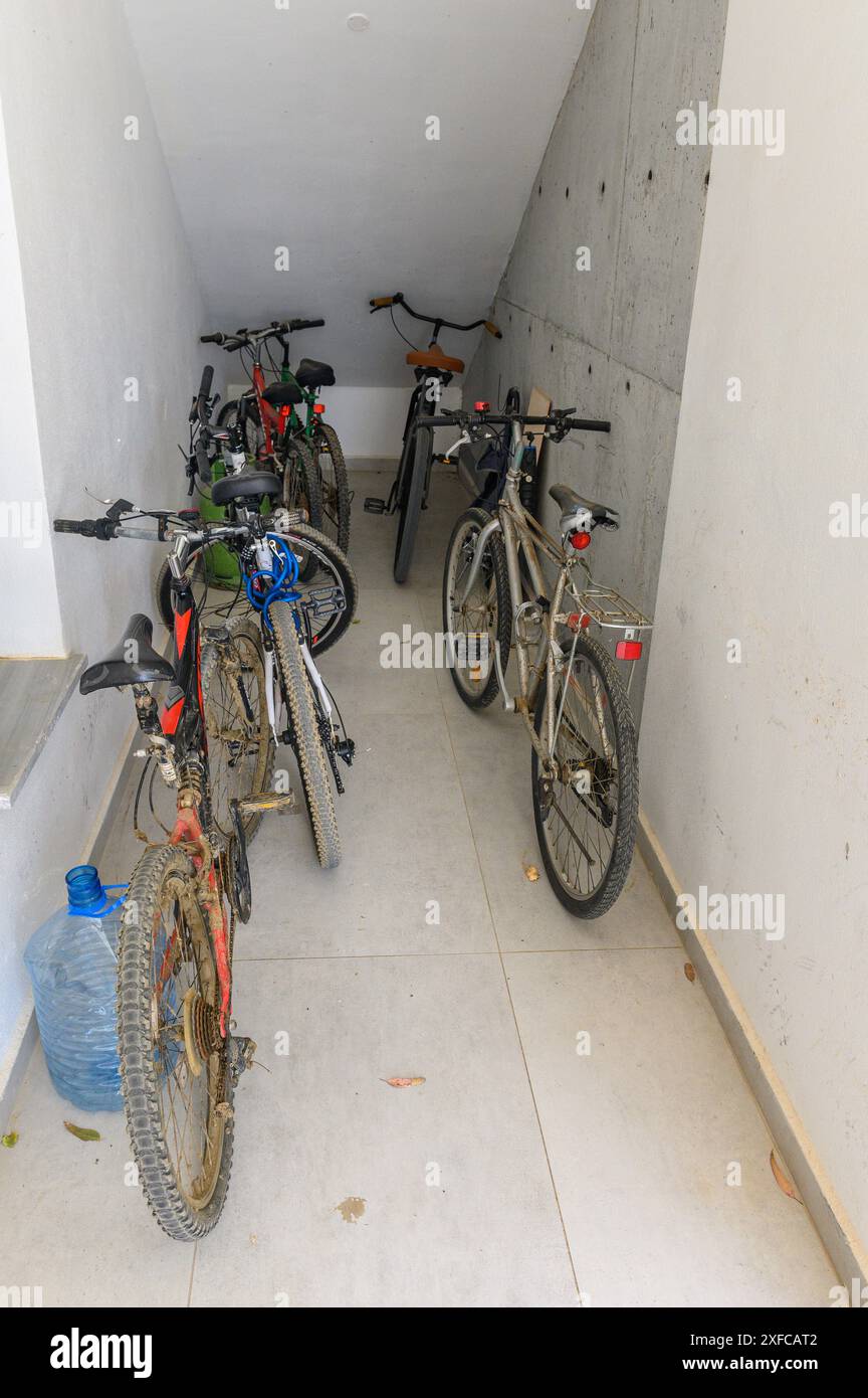 stair bicycle garage storage place office or an apartment block ...