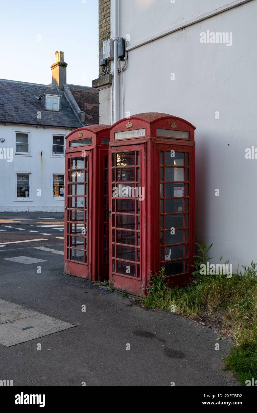 Two Red Telephone Boxes at Dorchester, UK Stock Photo - Alamy