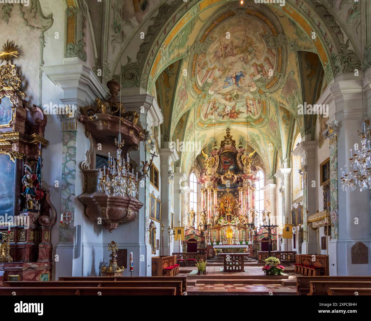church Maria Alm, nave Maria Alm am Steinernen Meer Pinzgau Salzburg ...