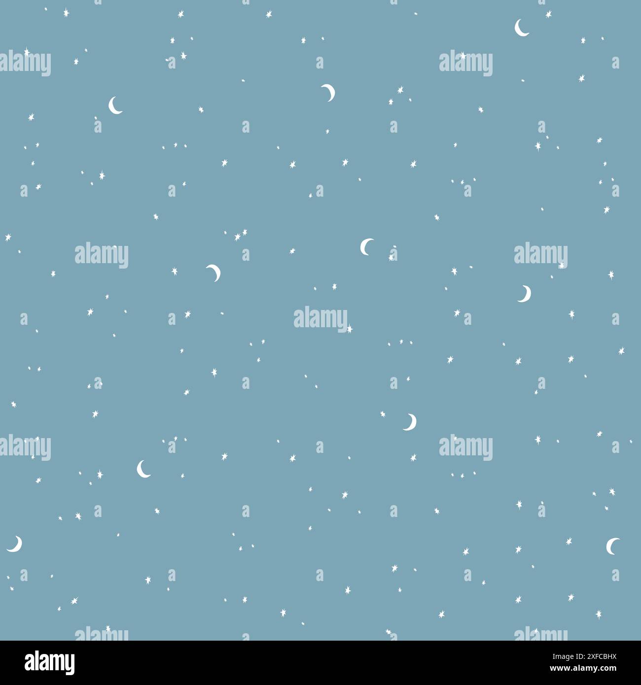 Starry Night and Moons Seamless Pattern Design Stock Vector Image & Art ...