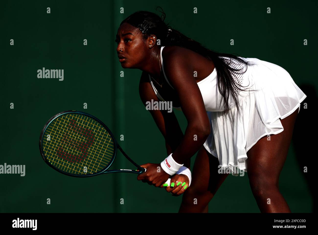 Alycia Parks in action against Caroline Wozniacki (not pictured) on day ...
