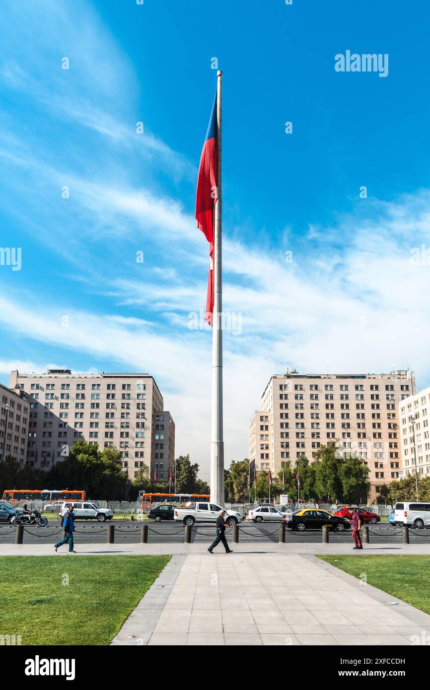 Santiago, Chile - March 13, 2019: Citizens and visitors converge at the ...