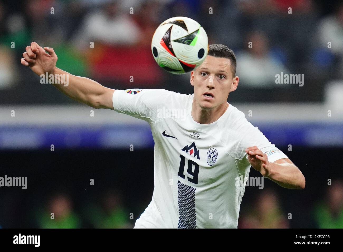 Frankfurt, Germany. 01st July, 2024. Zan Celar of Slovenia during the ...