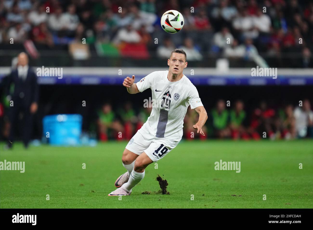Frankfurt, Germany. 01st July, 2024. Zan Celar of Slovenia during the ...