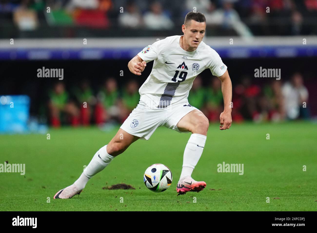 Frankfurt, Germany. 01st July, 2024. Zan Celar of Slovenia during the ...
