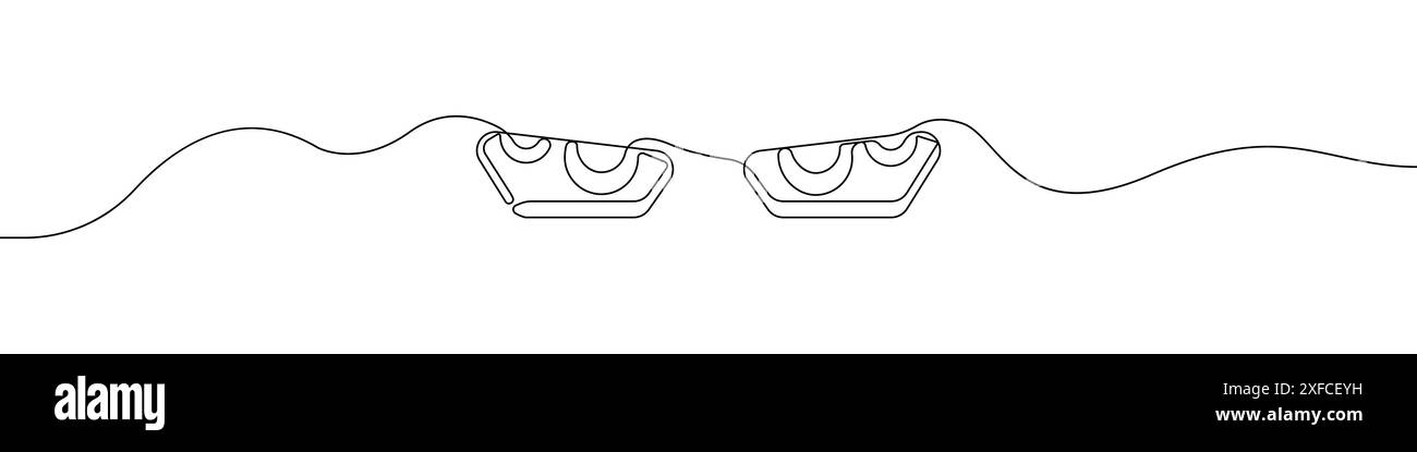 Outline car lights vector. Lighting devices with one finished line ...
