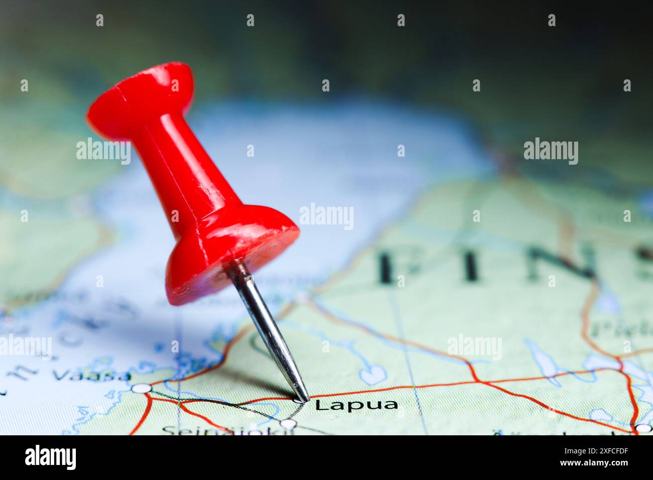 Lapua, Finland pin on map Stock Photo - Alamy
