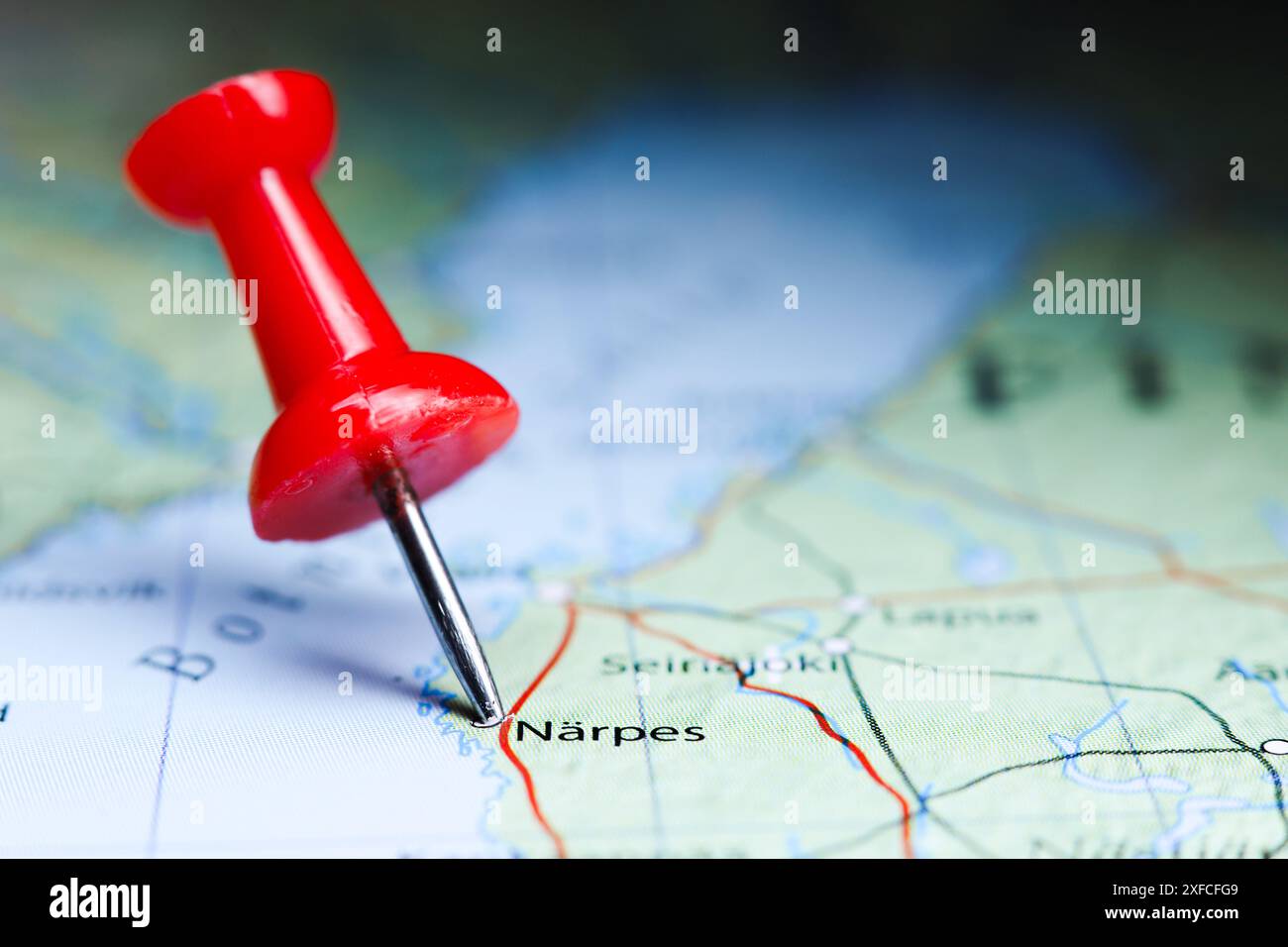 Narpes, Finland pin on map Stock Photo - Alamy