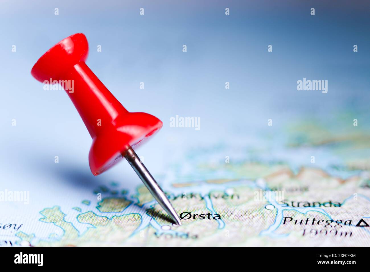 Orsta, Norway pin on map Stock Photo - Alamy