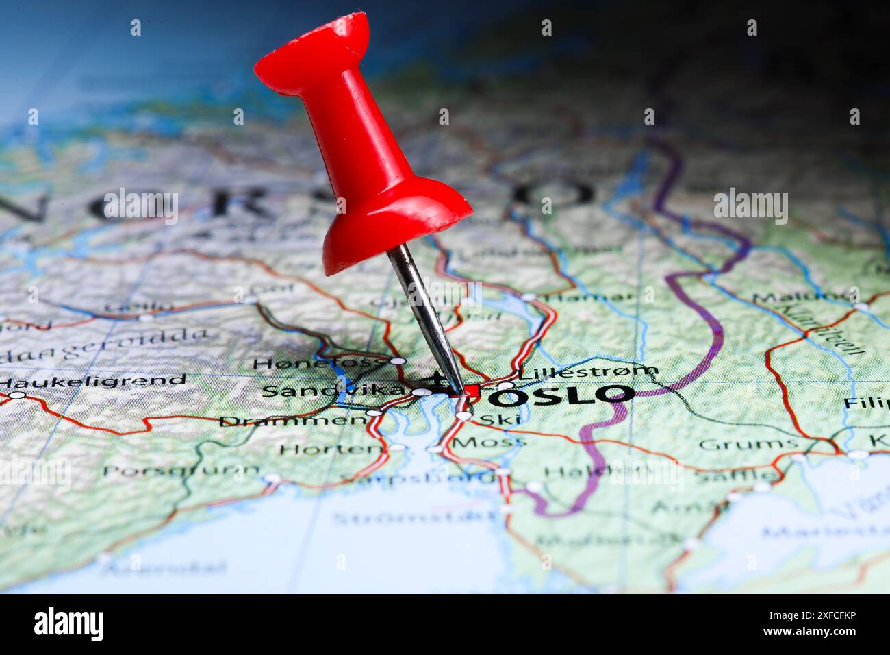 Oslo on map hi-res stock photography and images - Alamy