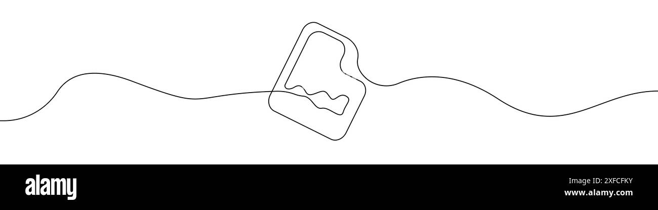 Document outline vector. A folded sheet of paper with one finished line ...