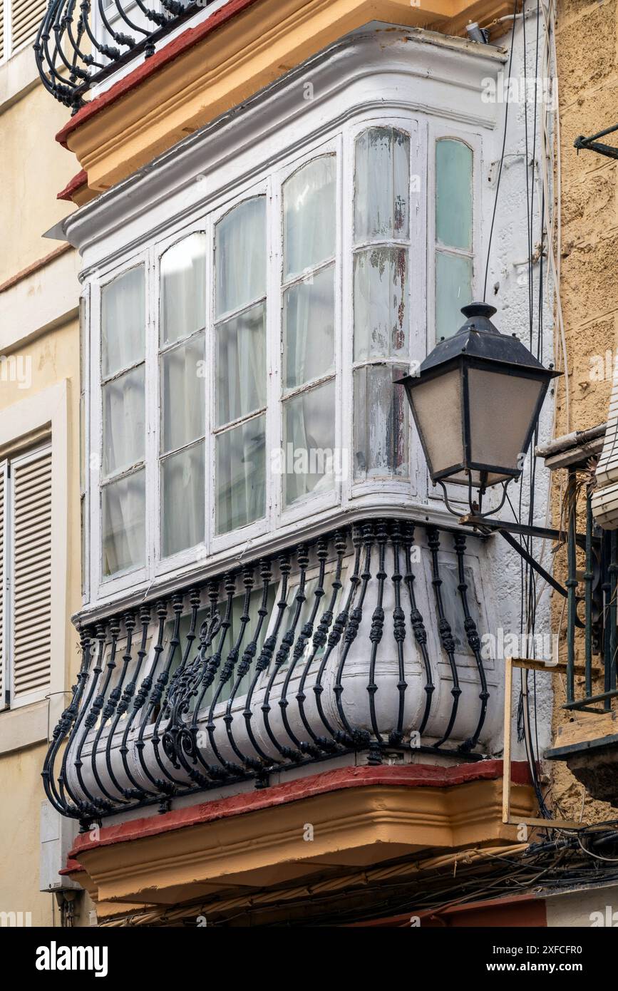 Bay window, Cadiz, Andalusia, Spain Stock Photo - Alamy
